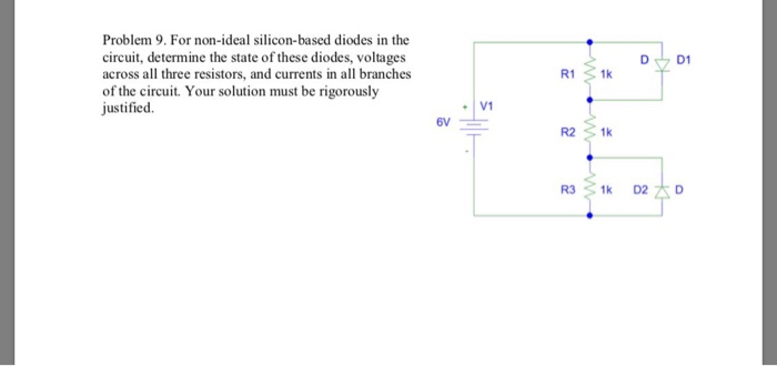 Solved Problem 9. For non-ideal silicon-based diodes in the | Chegg.com