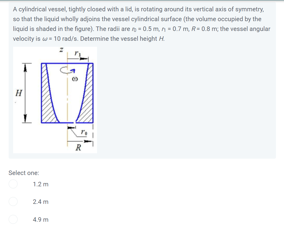 Solved A cylindrical vessel, tightly closed with a lid, is | Chegg.com