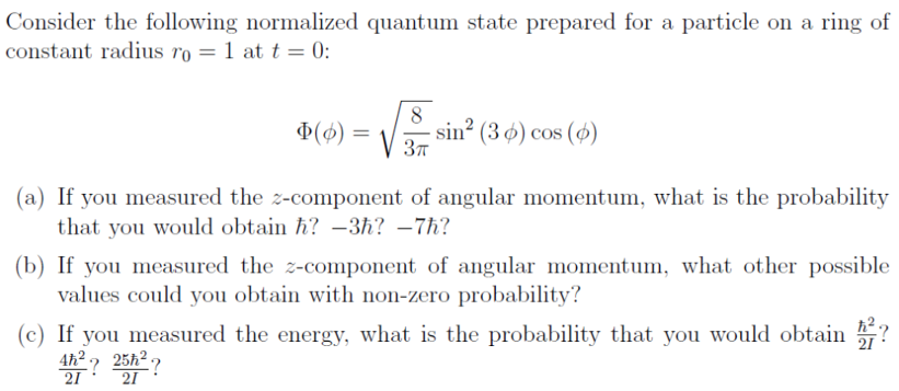 Solved Consider the following normalized quantum state | Chegg.com