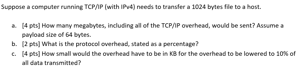 Solved Suppose A Computer Running Tcpip With Ipv4 Needs 