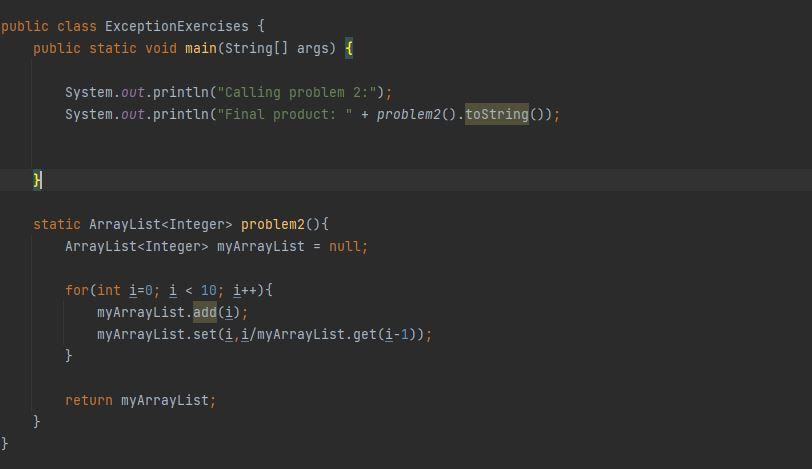 Solved public class ExceptionExercises { public static void | Chegg.com