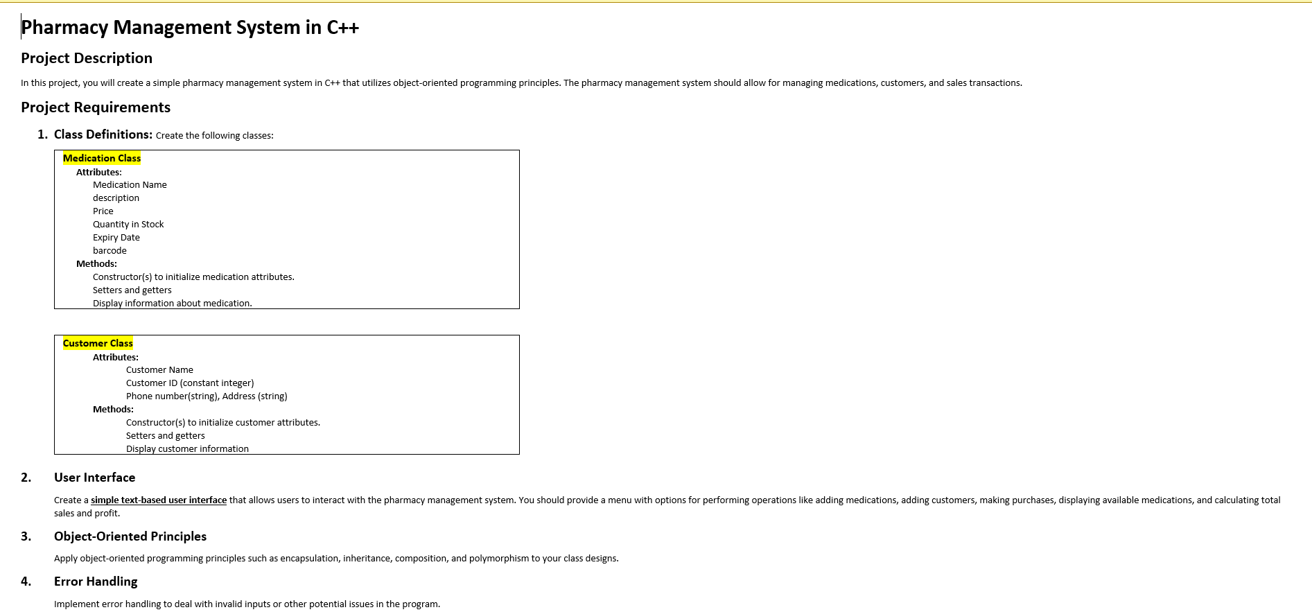 Solved Pharmacy Management System in C++Project | Chegg.com