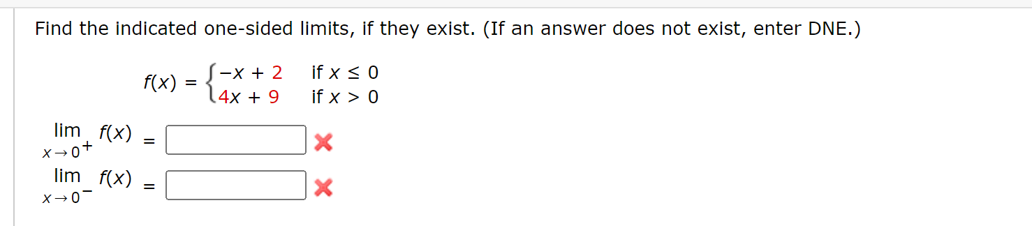 Solved Find the indicated one-sided limits, if they exist. | Chegg.com