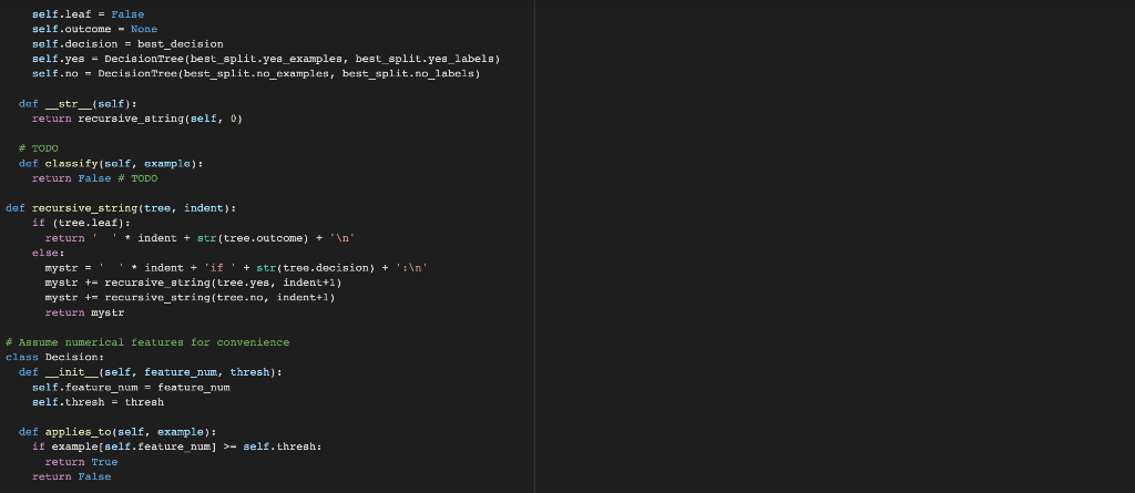 - Decision trees Below is the code for a decision | Chegg.com
