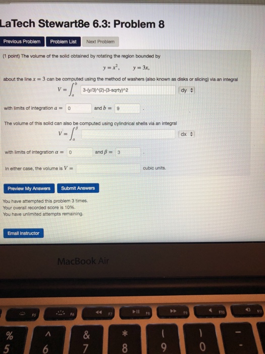 Solved LaTech Stewart8e 6.3: Problem 8 Previous Probiem | Chegg.com