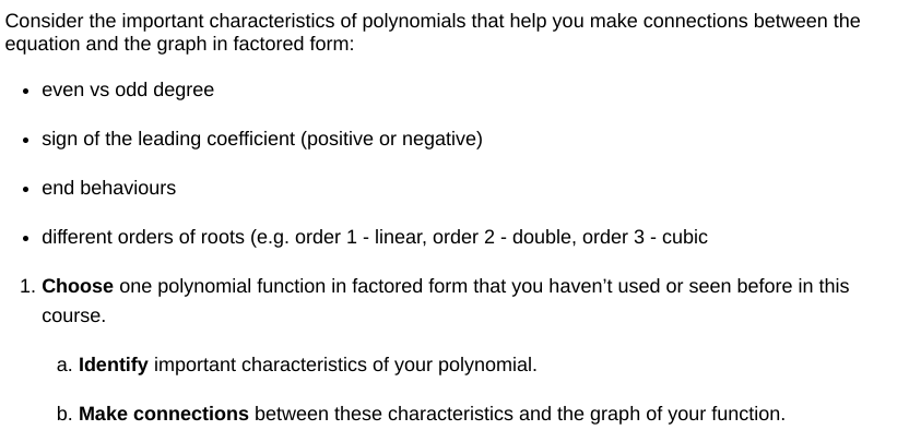 Solved Consider the important characteristics of polynomials | Chegg.com
