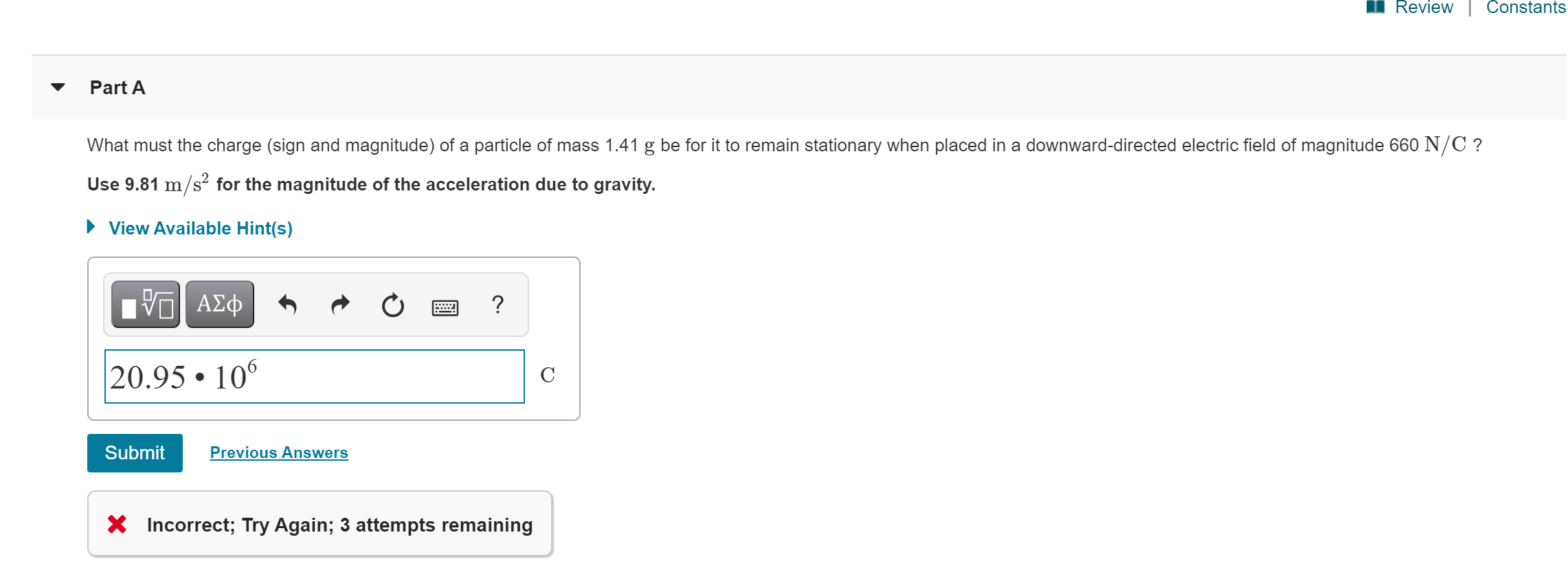 Solved Review Constants Three negative point charges lie | Chegg.com