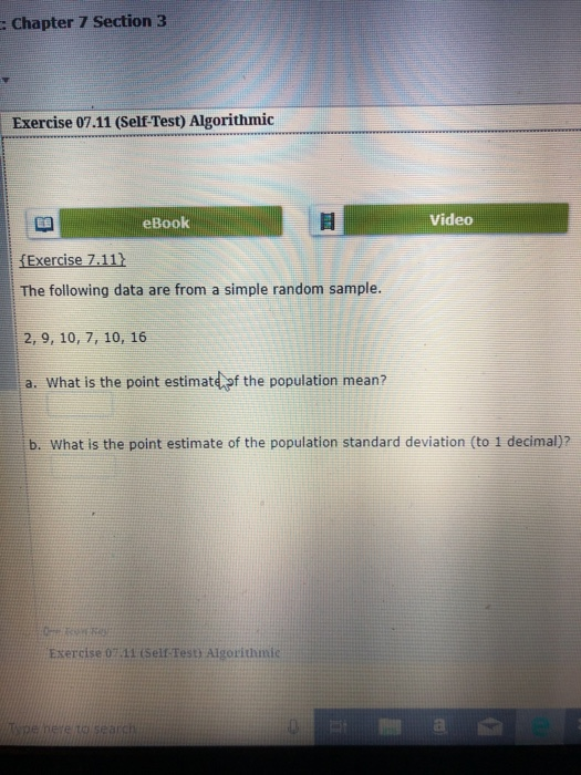 Solved : Chapter 7 Section 3 Exercise 07.11 (Self-Test) | Chegg.com