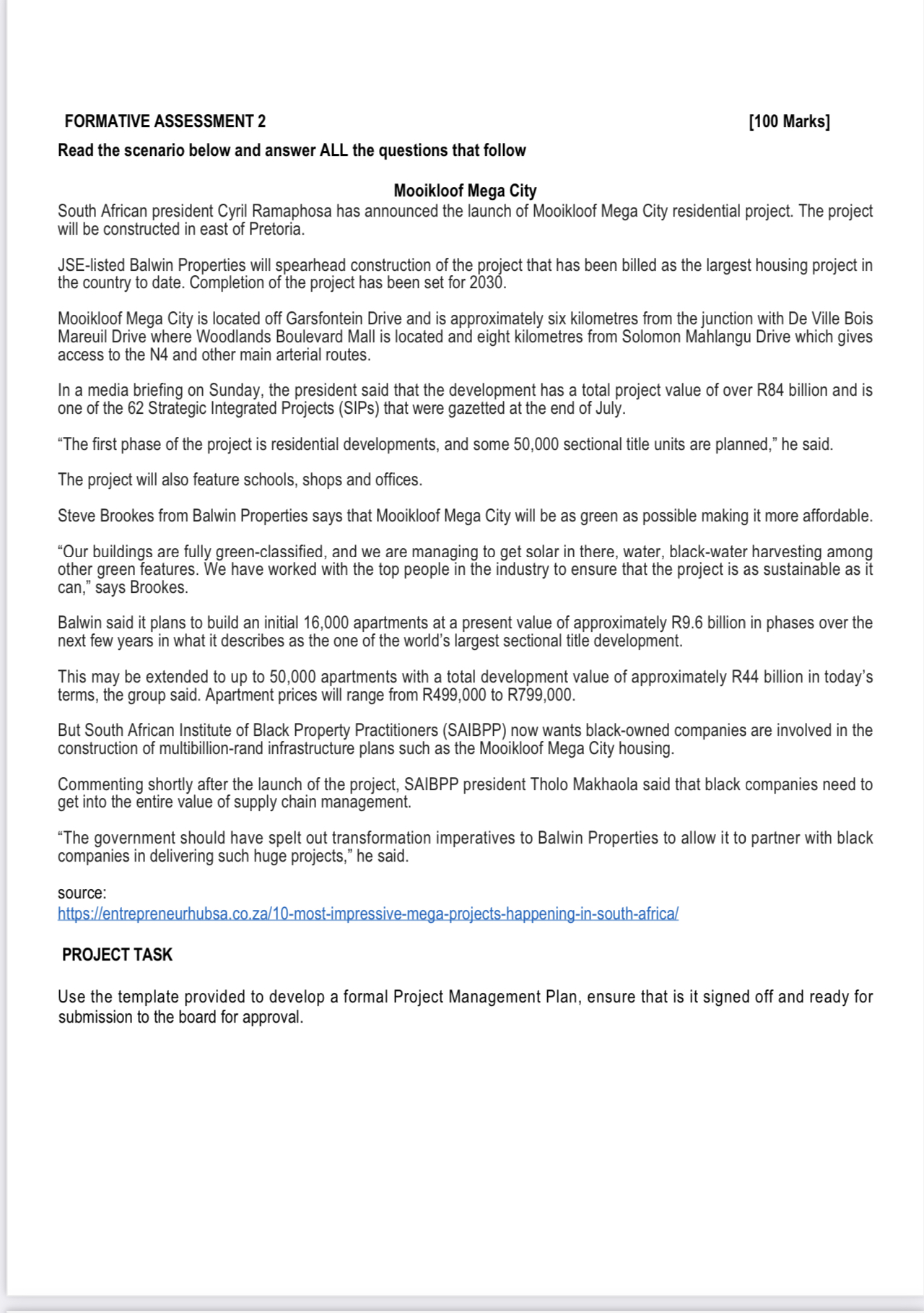 FORMATIVE ASSESSMENT 2 [100 Marks] Read the scenario | Chegg.com