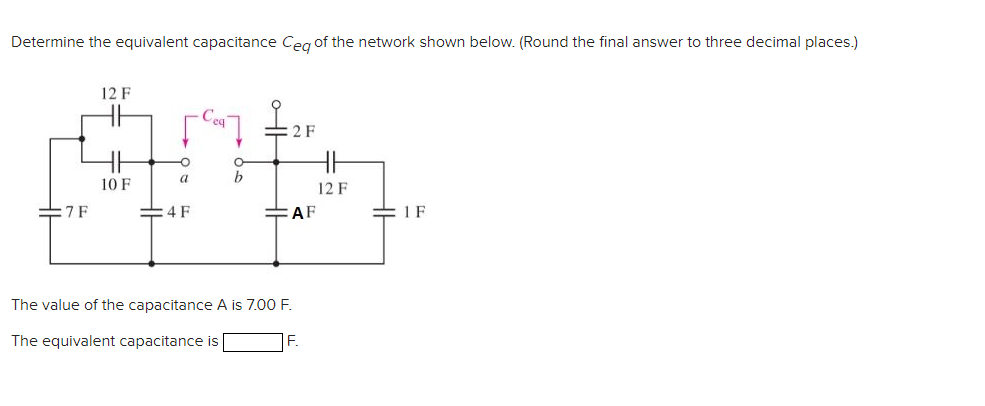Solved Determine the equivalent capacitance Ceq of the | Chegg.com