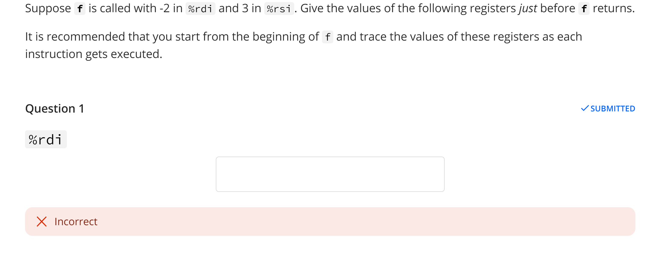 Solved Assembly instructions (following the standard x86-64 | Chegg.com