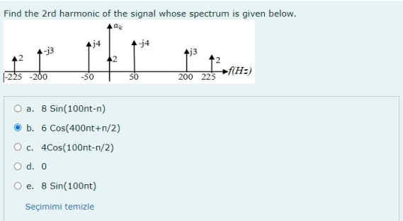 Solved Find the 2 rd harmonic of the signal whose spectrum | Chegg.com