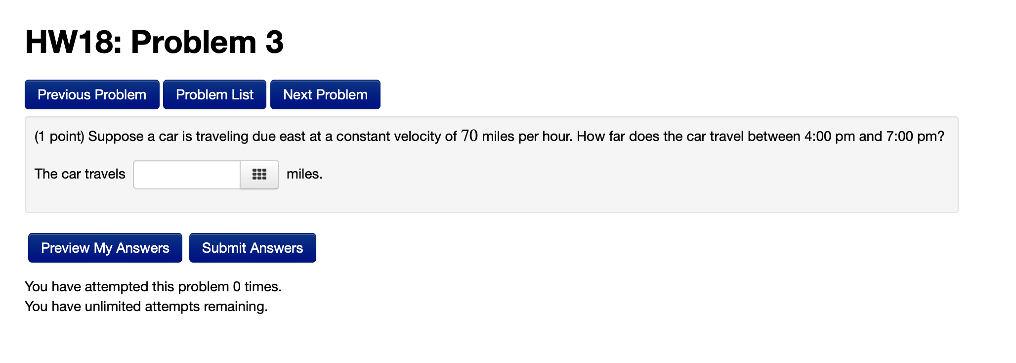 Solved HW18: Problem 3 Previous Problem Problem List Next | Chegg.com