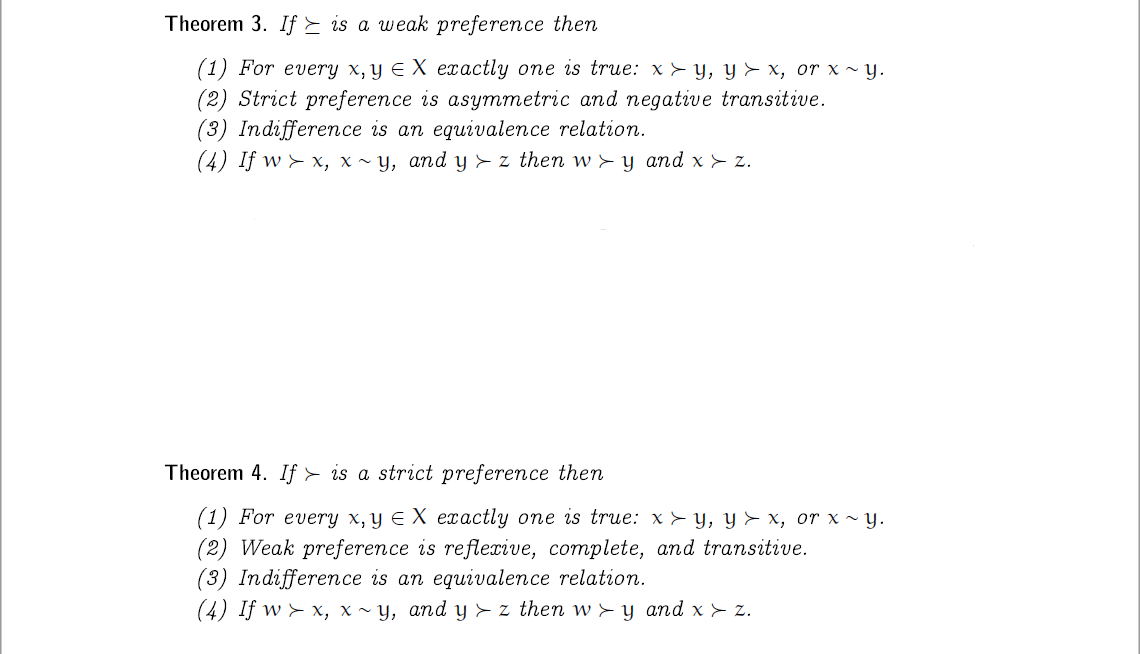 Solved Theorem 3. If is a weak preference then (1) For every | Chegg.com