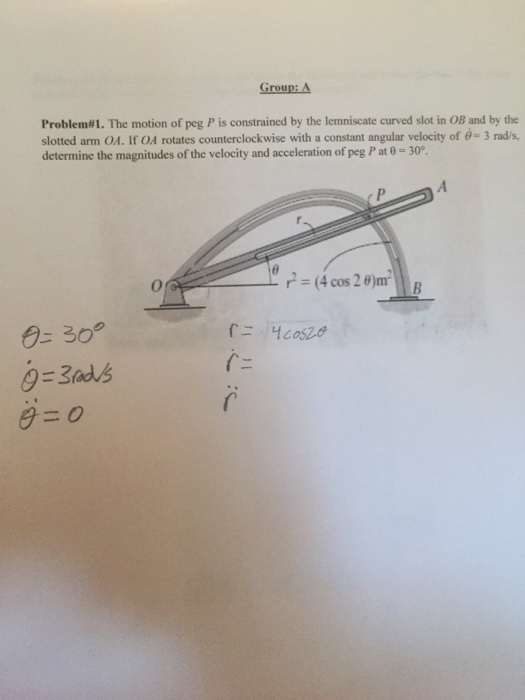 Solved The motion of peg P is constrained by the lemniscates | Chegg.com