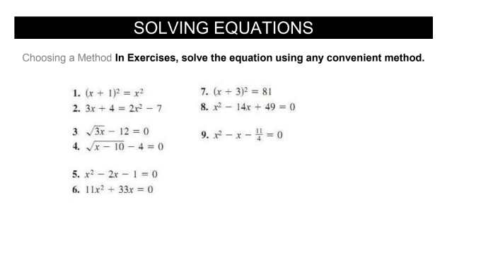 Solved SOLVING EQUATIONS Choosing a Method In Exercises, | Chegg.com