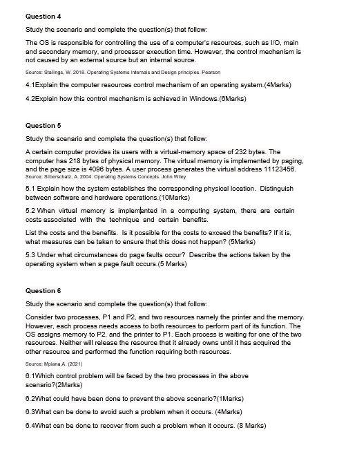 Solved Question 4 Study the scenario and complete the | Chegg.com