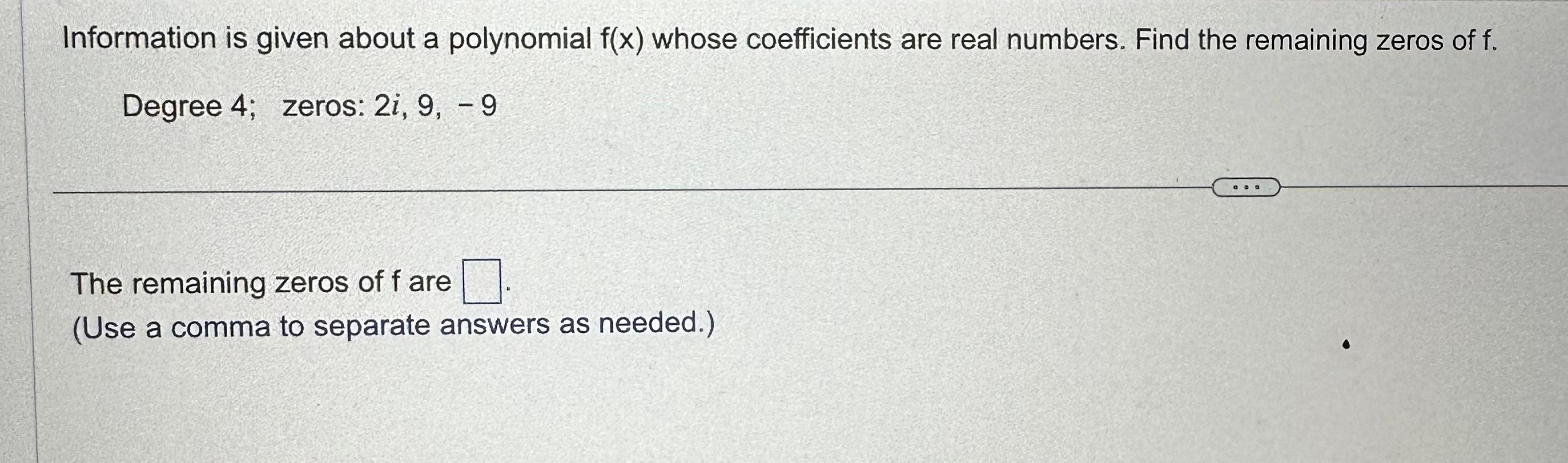 Solved Information is given about a polynomial f(x) whose | Chegg.com