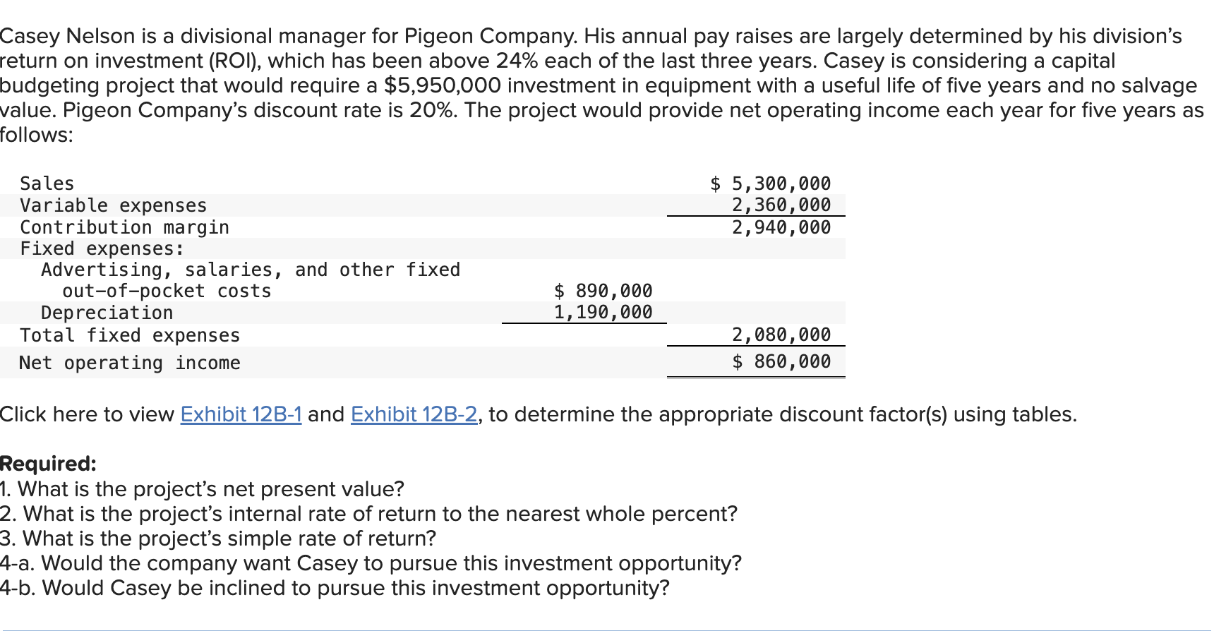 Solved Casey Nelson is a divisional manager for Pigeon | Chegg.com