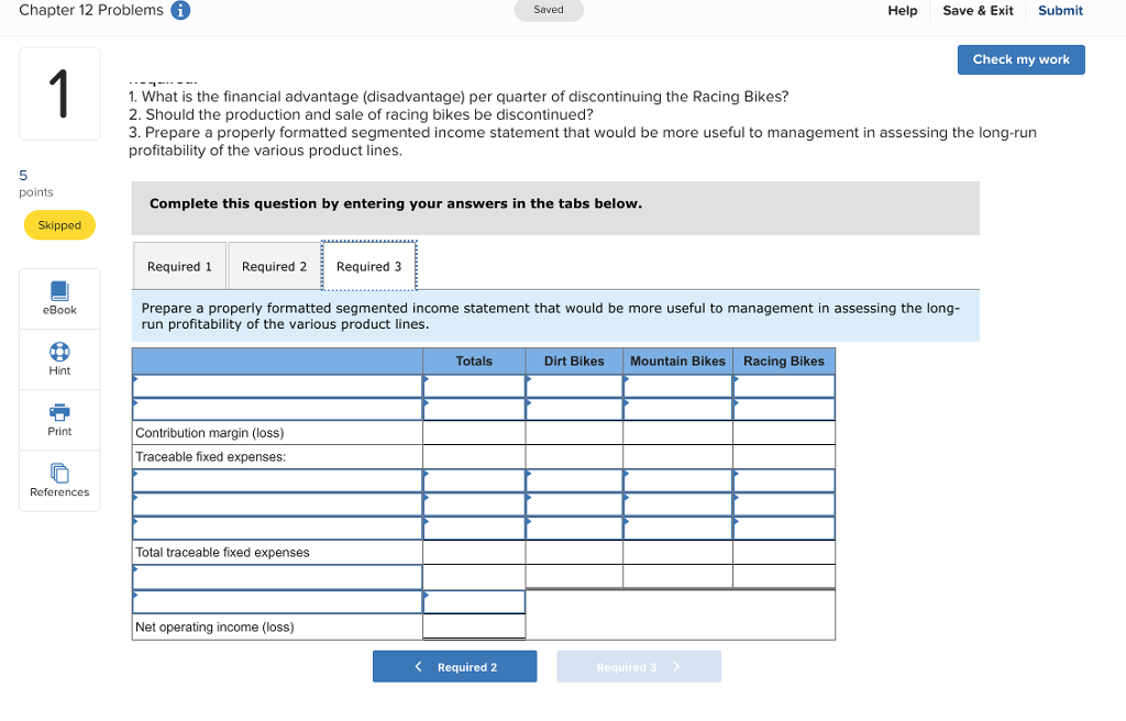 Solved Chapter 12 Problems i Saved Help Save & Exit Submit | Chegg.com