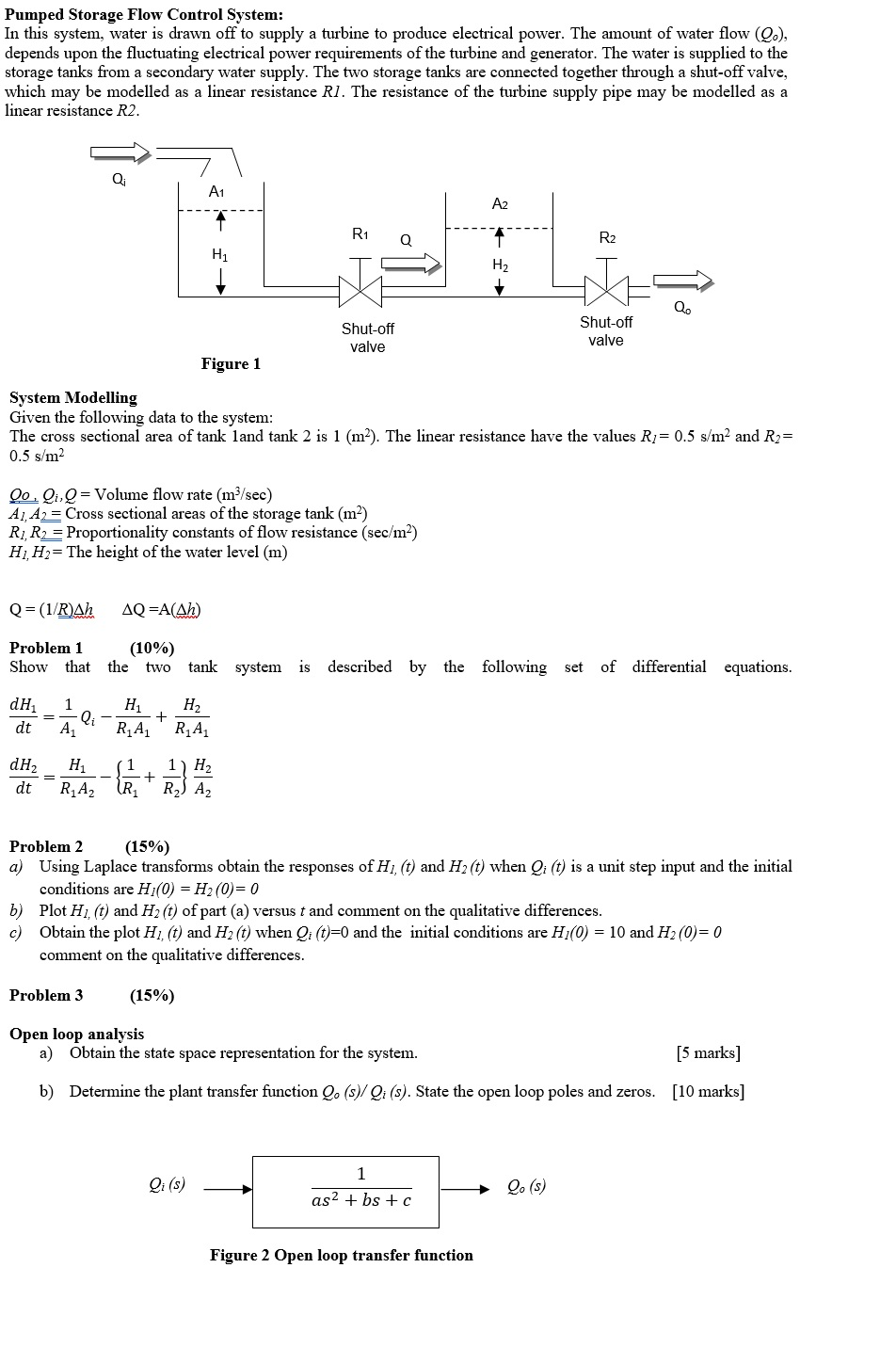 R2) A2 Pumped Storage Flow Control System: In this | Chegg.com