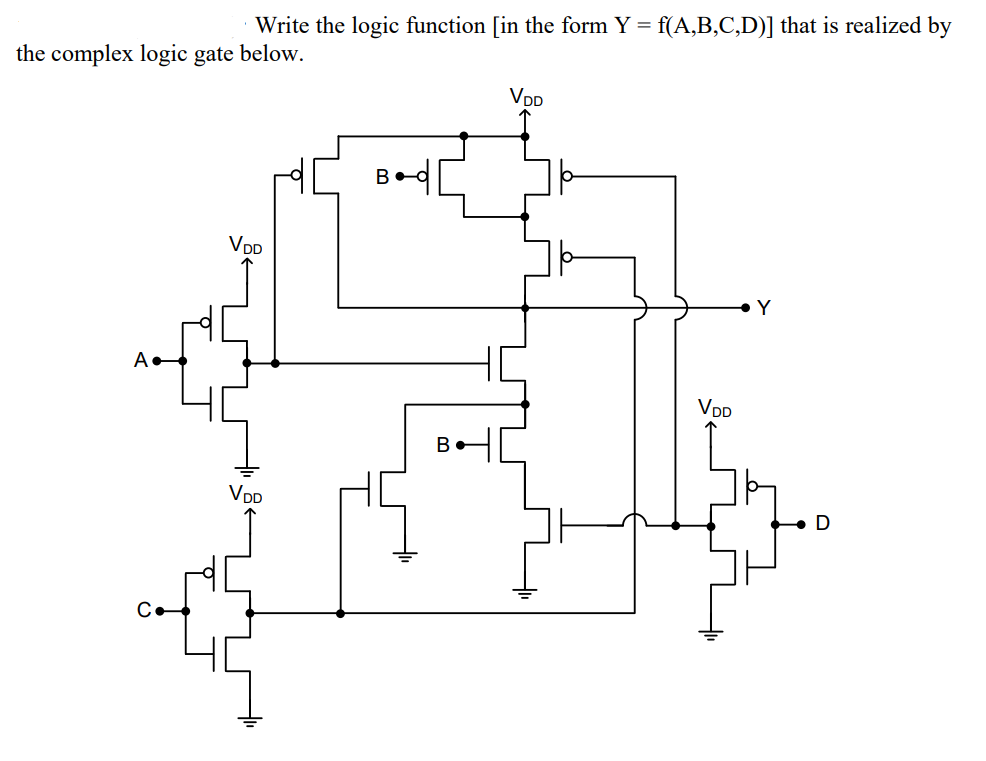 Solved Write the logic function [in the form Y=f(A,B,C,D) ] | Chegg.com