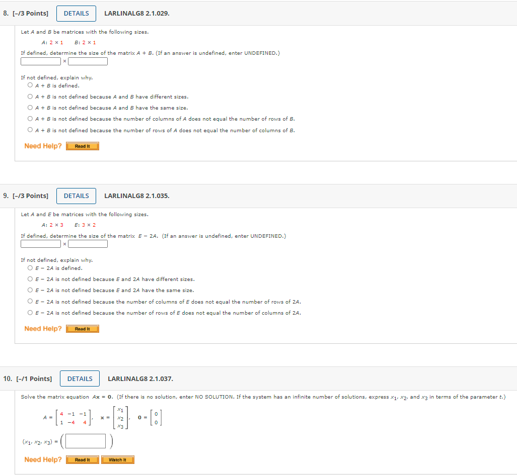 Solved 8. (-/3 Points) DETAILS LARLINALG8 2.1.029. Let A and | Chegg.com Solved 8. (-/3 Points) DETAILS LARLINALG8 2.1.029. Let A and | Chegg.com