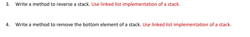 Solved In Java PLease, I need the method for each one along | Chegg.com
