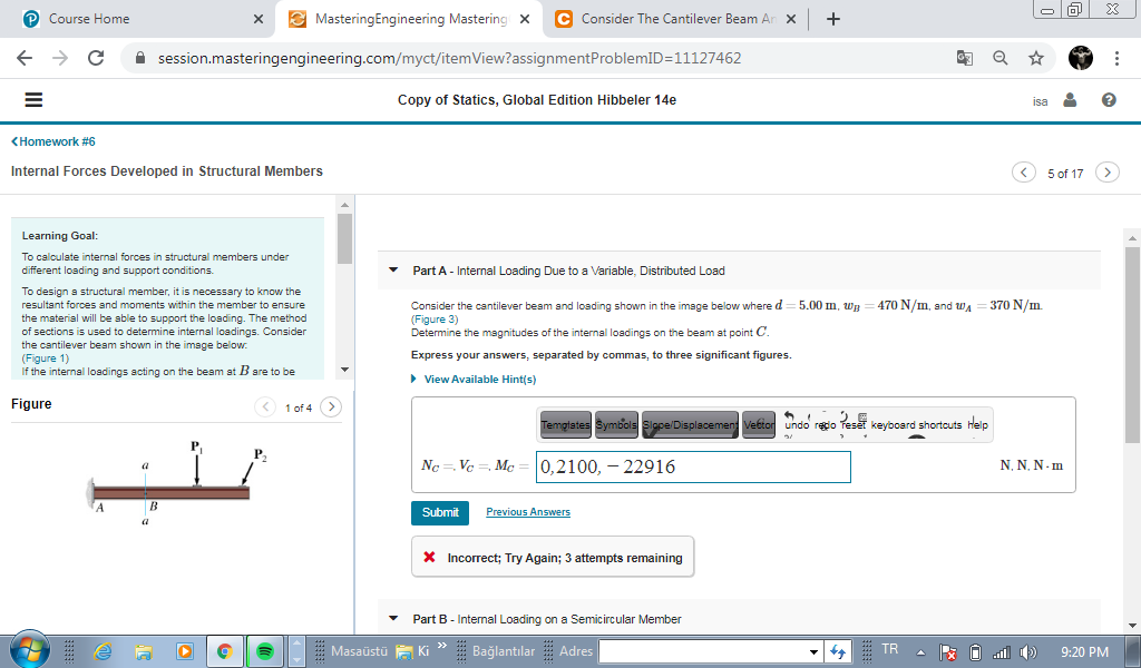 Solved x Course Home х Mastering Engineering Mastering X C | Chegg.com