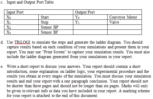Ladder Logic Programming Using TRiLOGI You are to use | Chegg.com