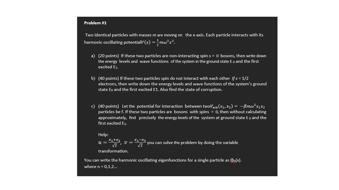 Solved Two identical particles with masses m are moving on | Chegg.com