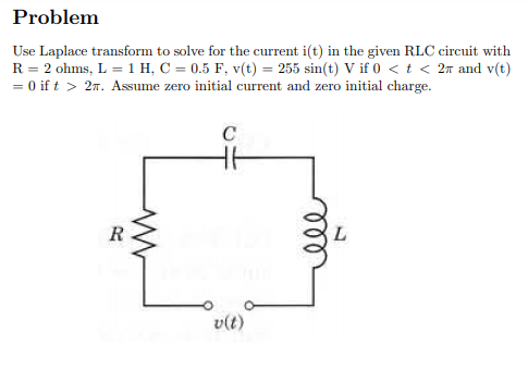 Solved Problem Use Laplace transform to solve for the | Chegg.com