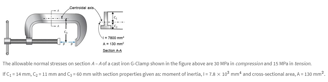 Solved Determine the maximum clamping force, Pmax,C required | Chegg.com