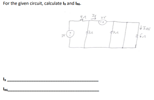 Solved For the given circuit, calculate Ix and Ins- | Chegg.com