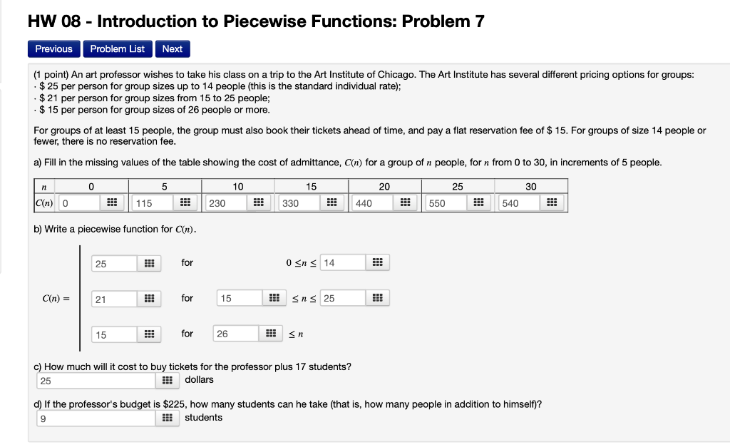 Solved HW 08 - Introduction to Piecewise Functions: Problem | Chegg.com
