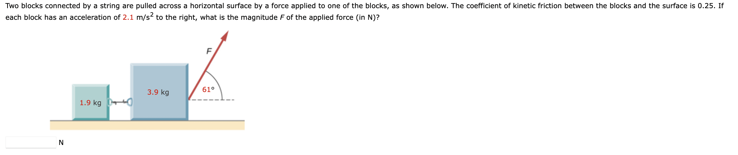 Solved each block has an acceleration of 2.1 m/s2 to the | Chegg.com