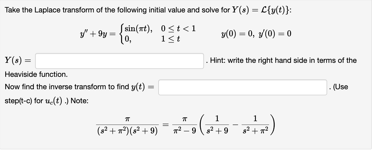 Solved Take the Laplace transform of the following initial | Chegg.com