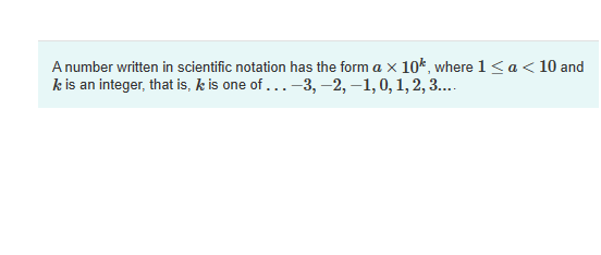 Solved A number written in scientific notation has the form | Chegg.com