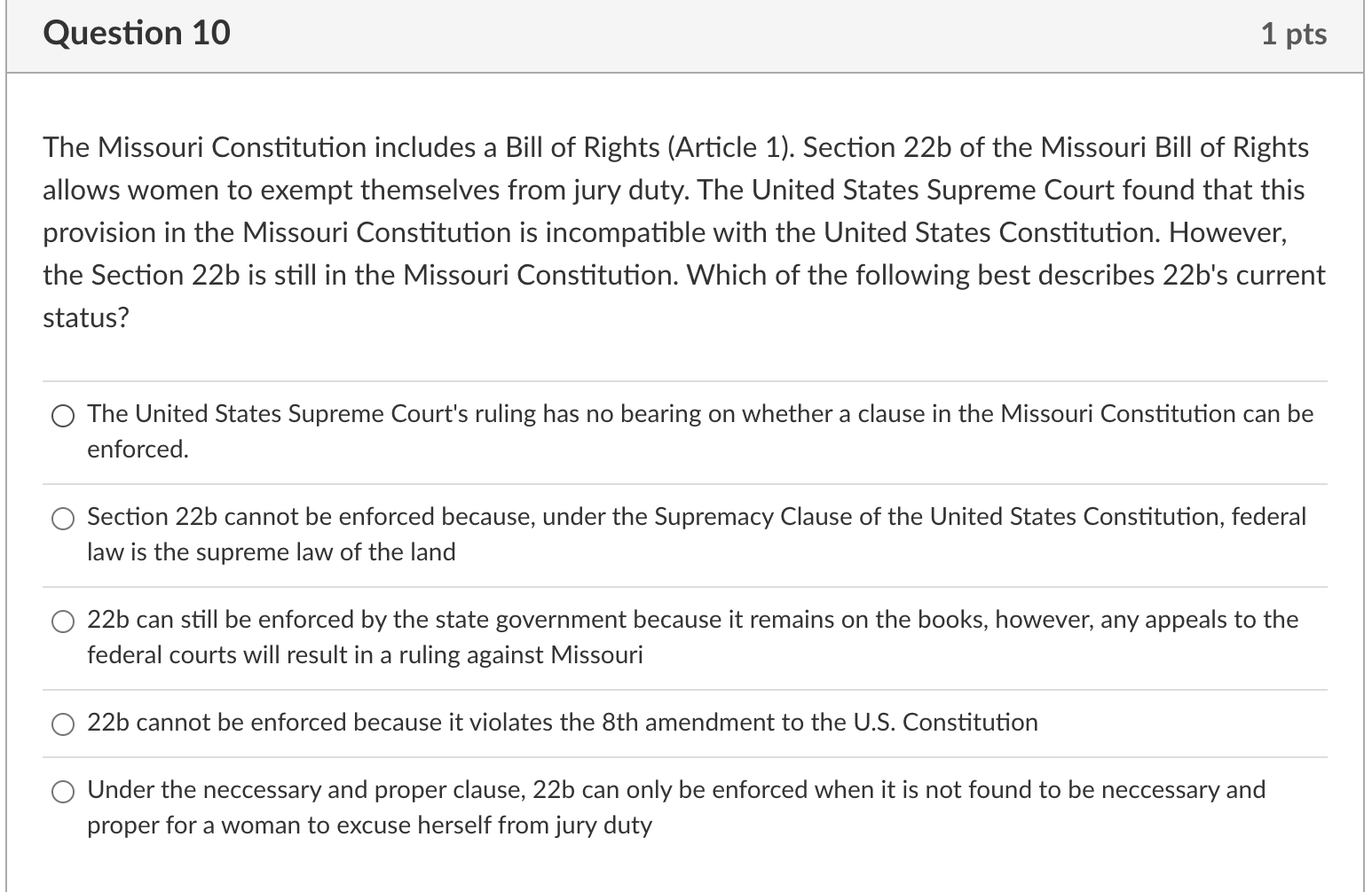 The Missouri Constitution includes a Bill of Rights | Chegg.com