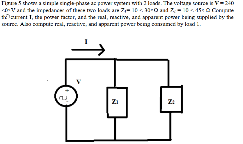 Solved Figure 5 shows a simple single-phase ac power system | Chegg.com