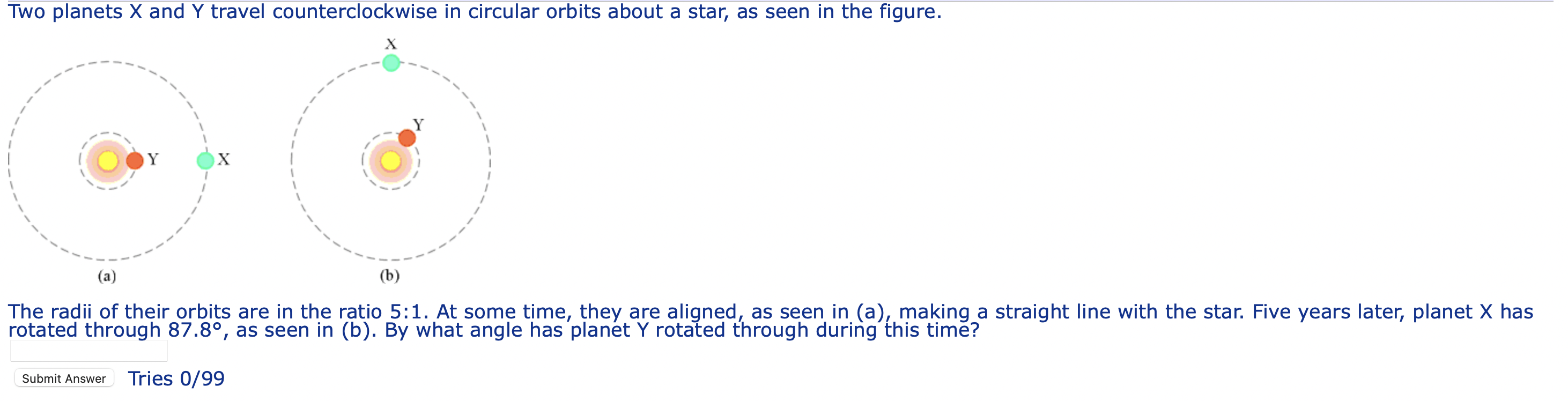 Solved Two planets x ﻿and Y ﻿travel counterclockwise in | Chegg.com