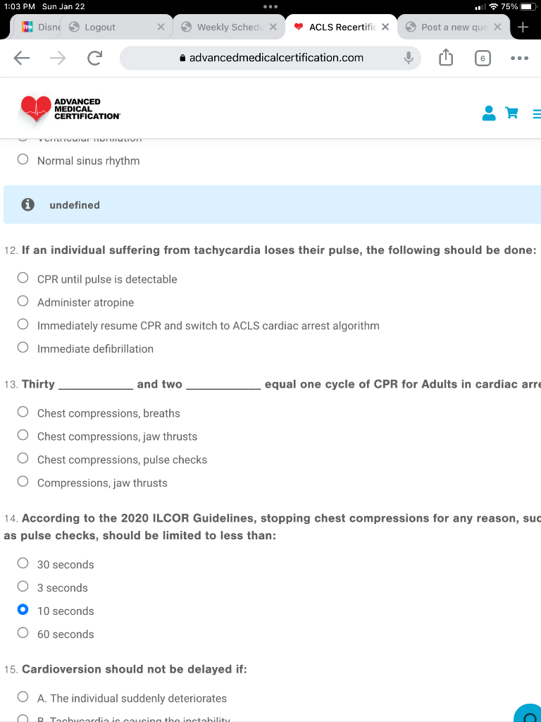 Solved 12. If an individual suffering from tachycardia loses | Chegg.com