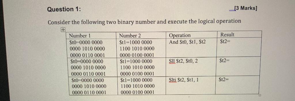 Solved Question 1: [3 Marks] Consider the following two | Chegg.com