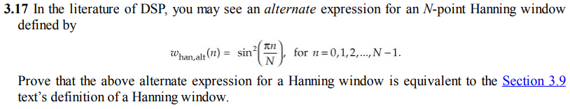 Solved 3.17 In the literature of DSP, you may see an | Chegg.com