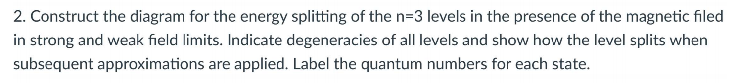Solved 2. Construct the diagram for the energy splitting of | Chegg.com