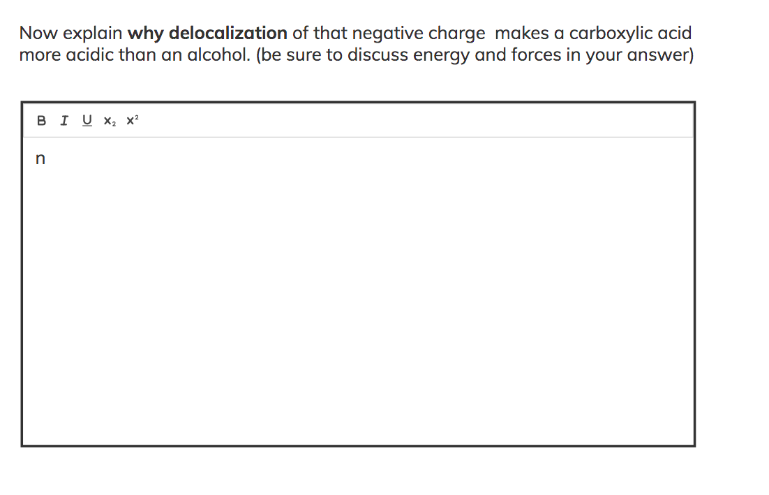 Solved Now explain why delocalization of that negative | Chegg.com
