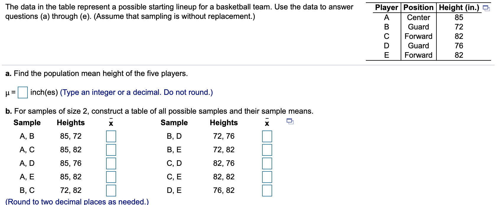 Solved The data in the table represent a possible starting | Chegg.com