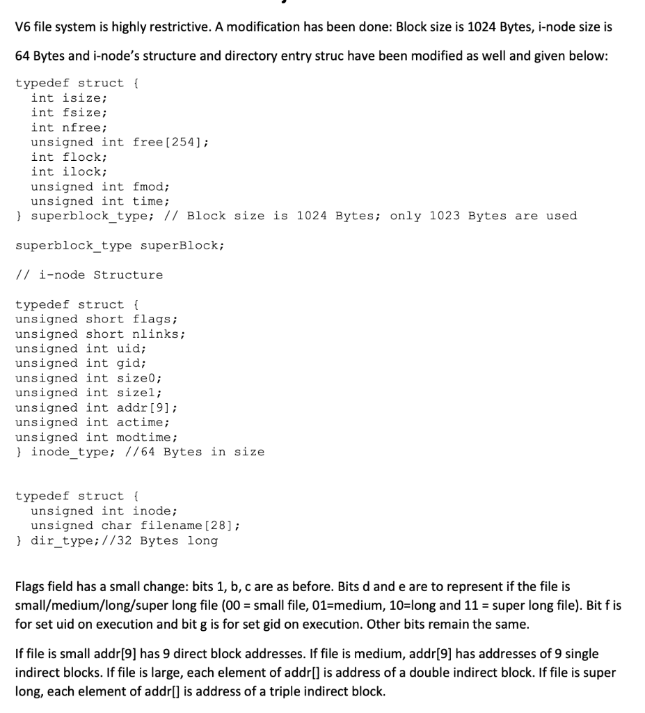 V6 File System Is Highly Restrictive A Modification 4112