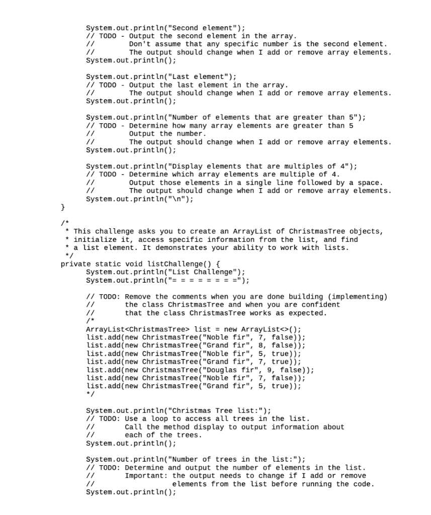 Solved Please help with coding this Christmas tree app in | Chegg.com