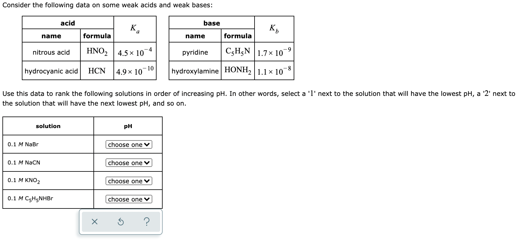 Solved Consider the following data on some weak acids and | Chegg.com